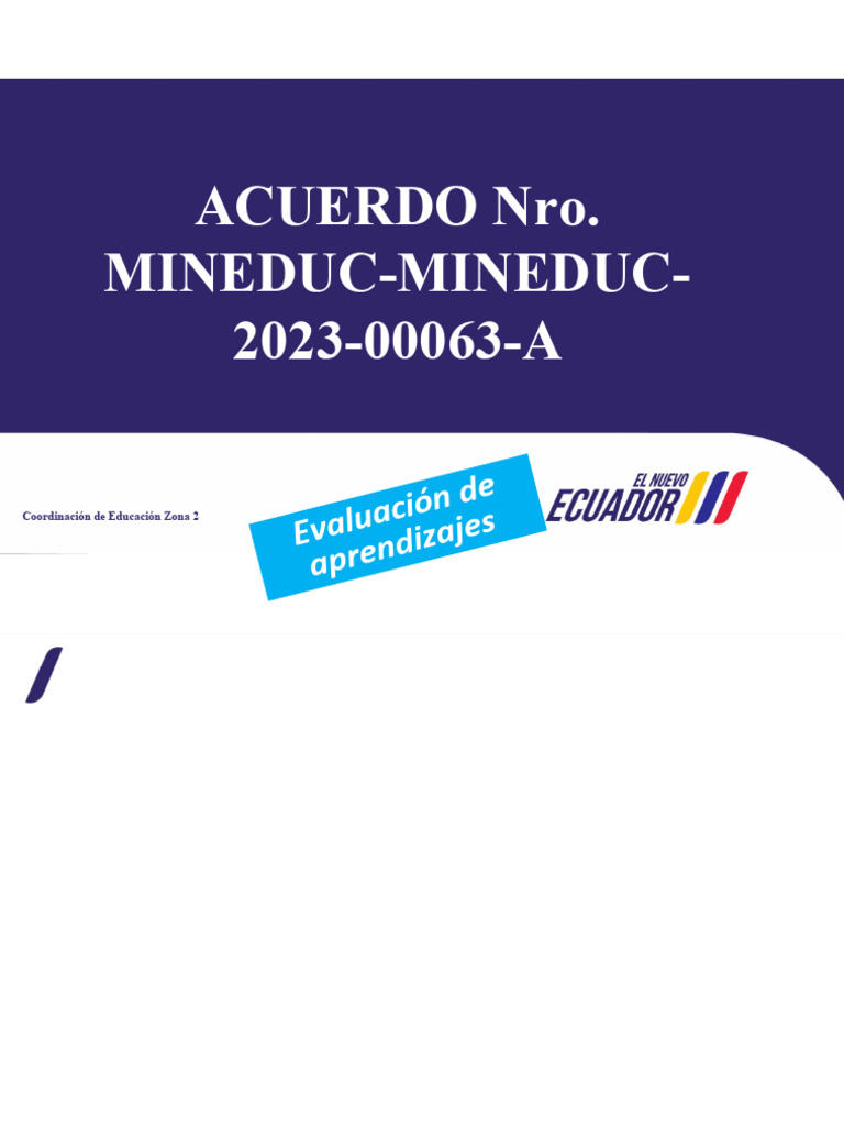 Acuerdo Nro. Mineduc-mineduc-2023-00063-A CH y Pía - vf1 | PDF | Evaluación | Maestros