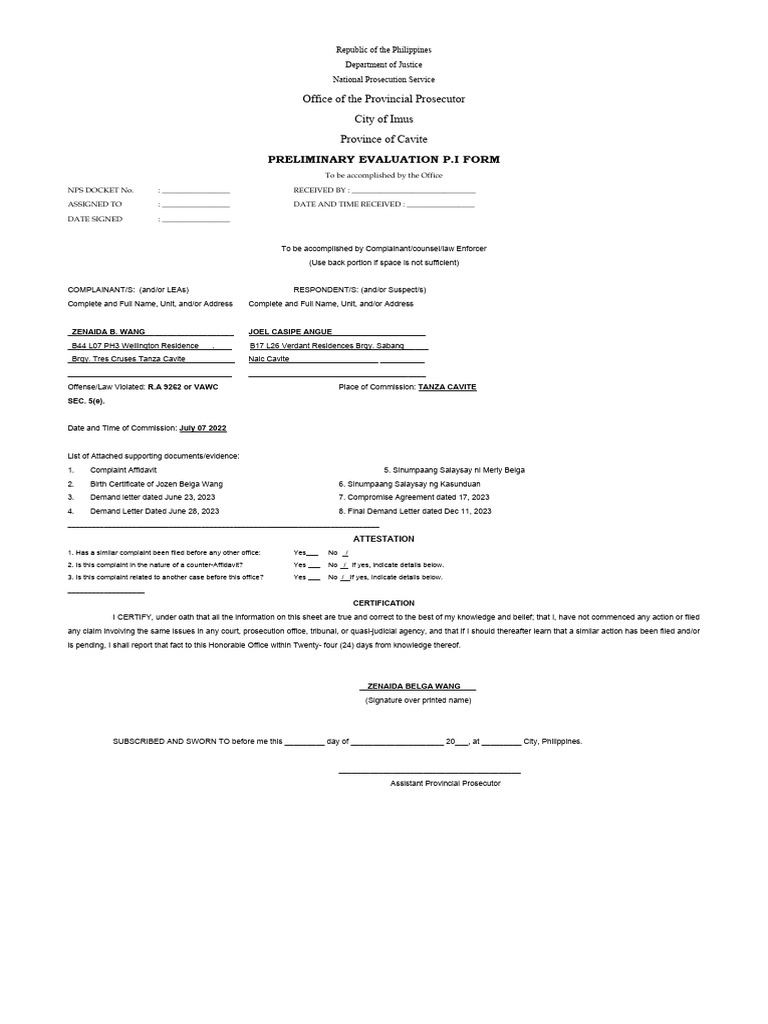 INV TEVES | PDF | Prosecutor | Complaint