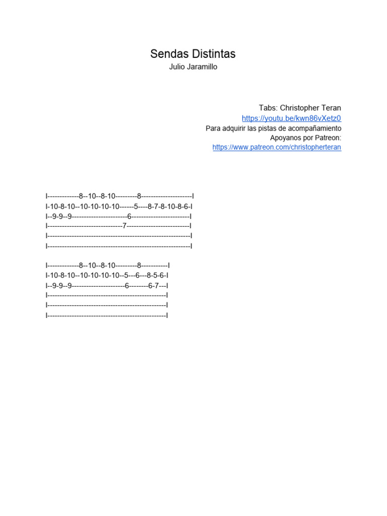 Sendas Distintas - Julio Jaramillo | PDF