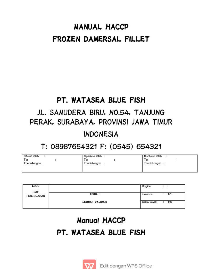 Bismillah-Manual Haccp | PDF