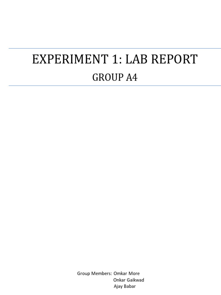 Exp1 Lab Report A4 | PDF | Computer Engineering | Computer Science