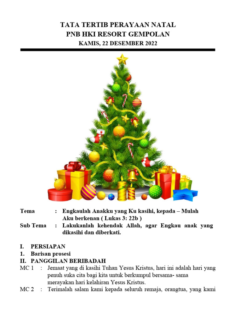 Tata Ibadah Perayaan Natal PNB Hki Gempolan | PDF | Agama & Spiritualitas