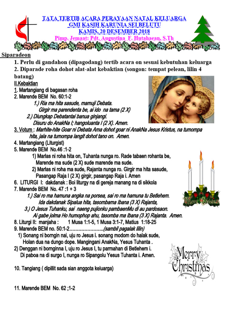 Tata Tertib Acara Perayaan Natal Keluarga Pdf