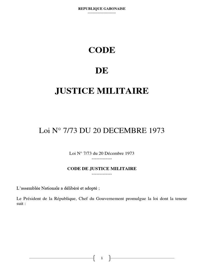 Code de Justice Militaire Ok | Download Free PDF | Désertion | Justice ...