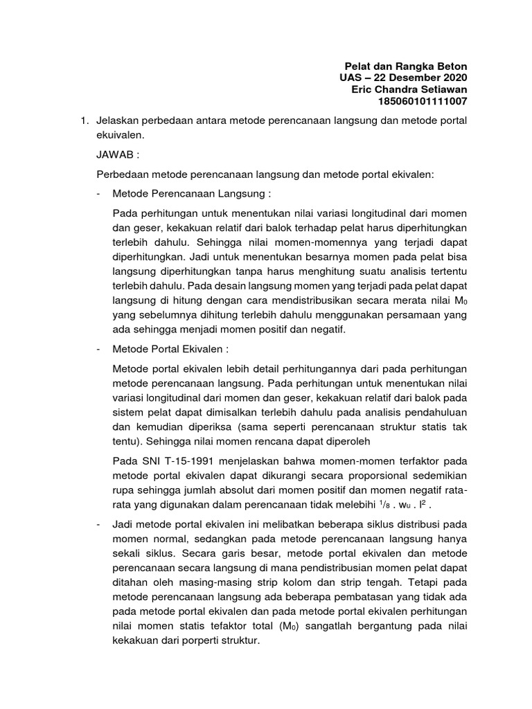 Pelat Dan Rangka Beton | PDF | Sains & Matematika