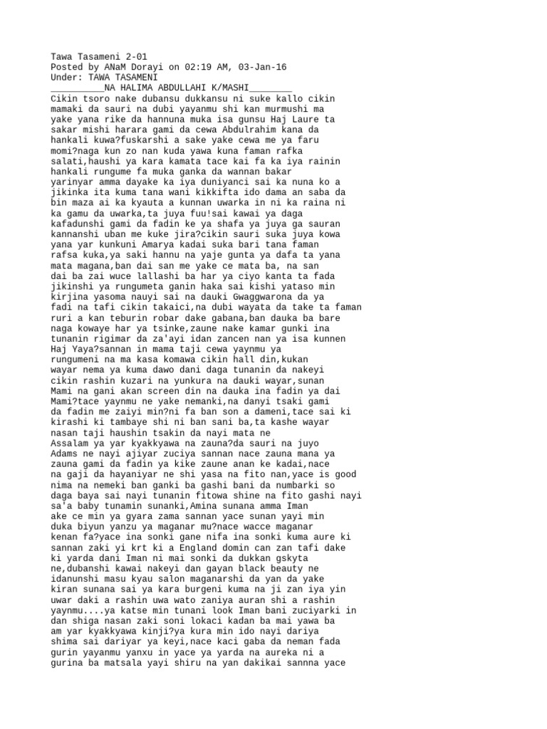 Tawa Ta Sameni 2 | PDF