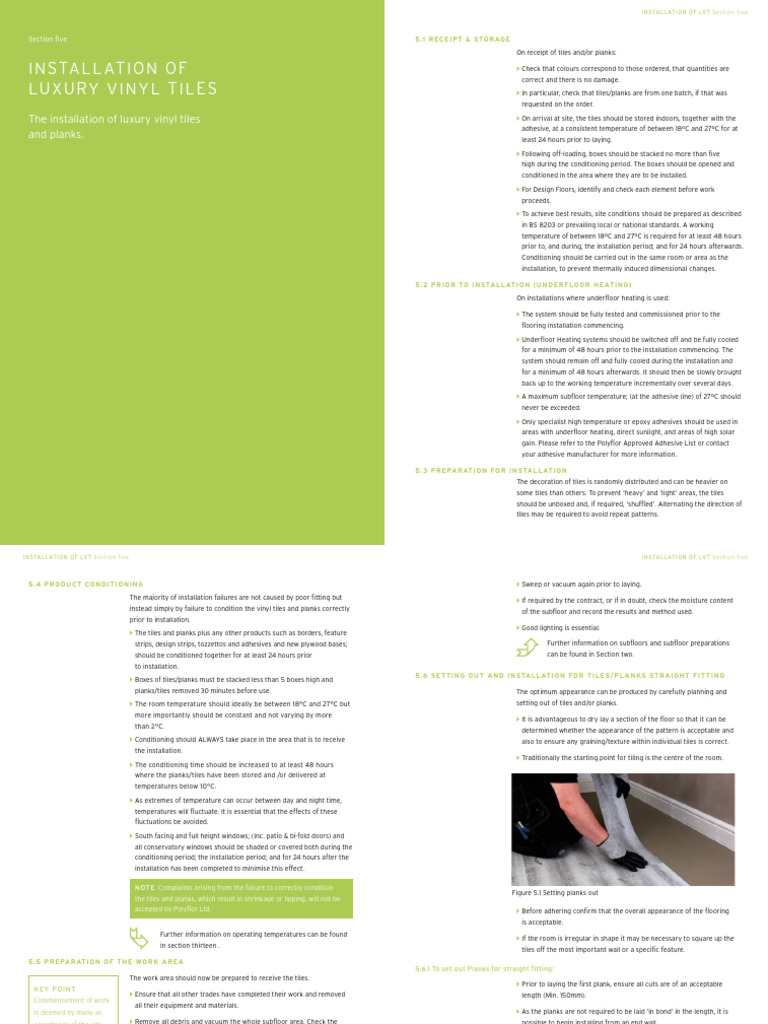 Installation of Luxury Vinyl Tiles | PDF | Tile | Adhesive