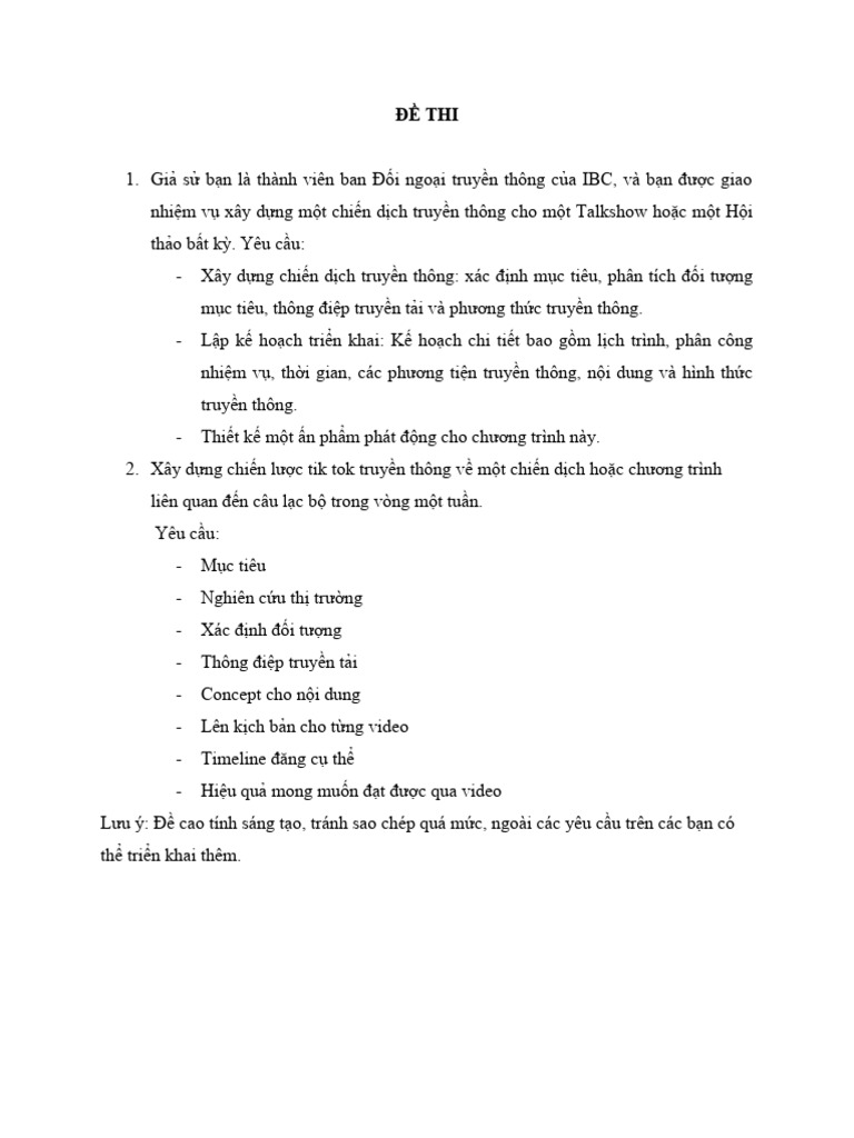 ĐỀ THI | PDF