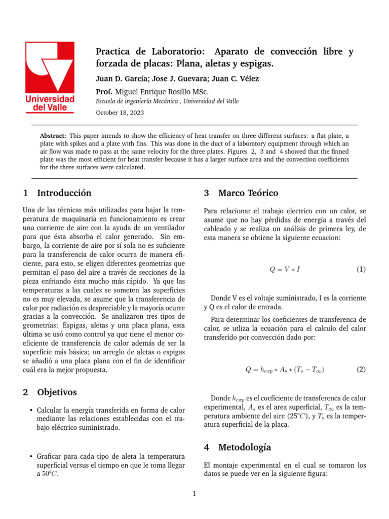 Lab 2 3 | PDF | Calor | Convección
