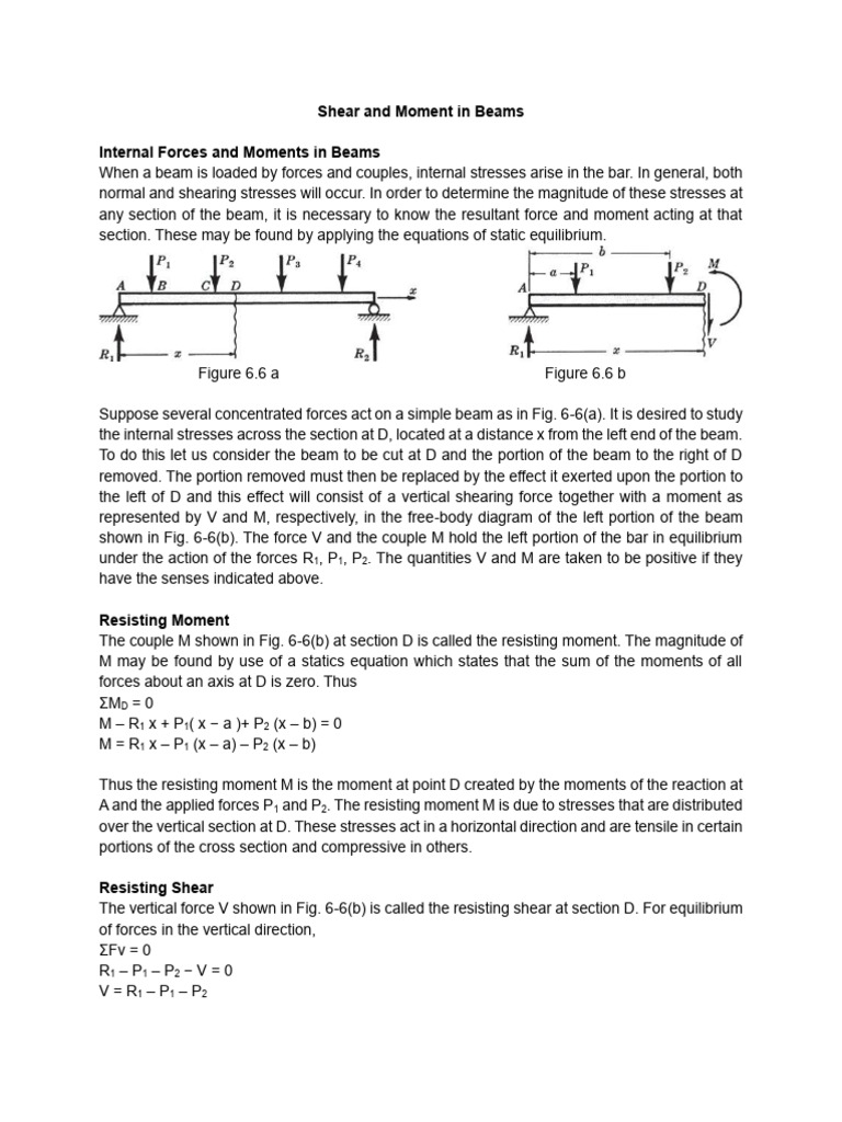 Shear and Moment in Beams | PDF | Bending | Slope