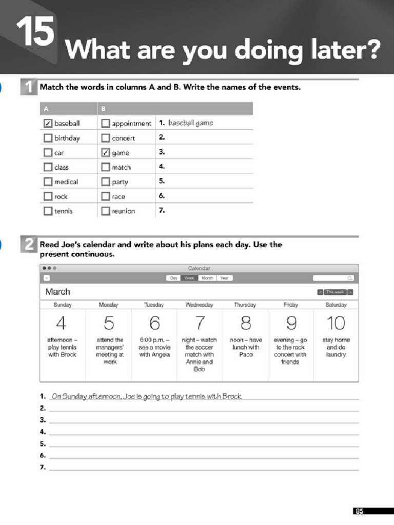 L1 Unit 15 Workbook | PDF