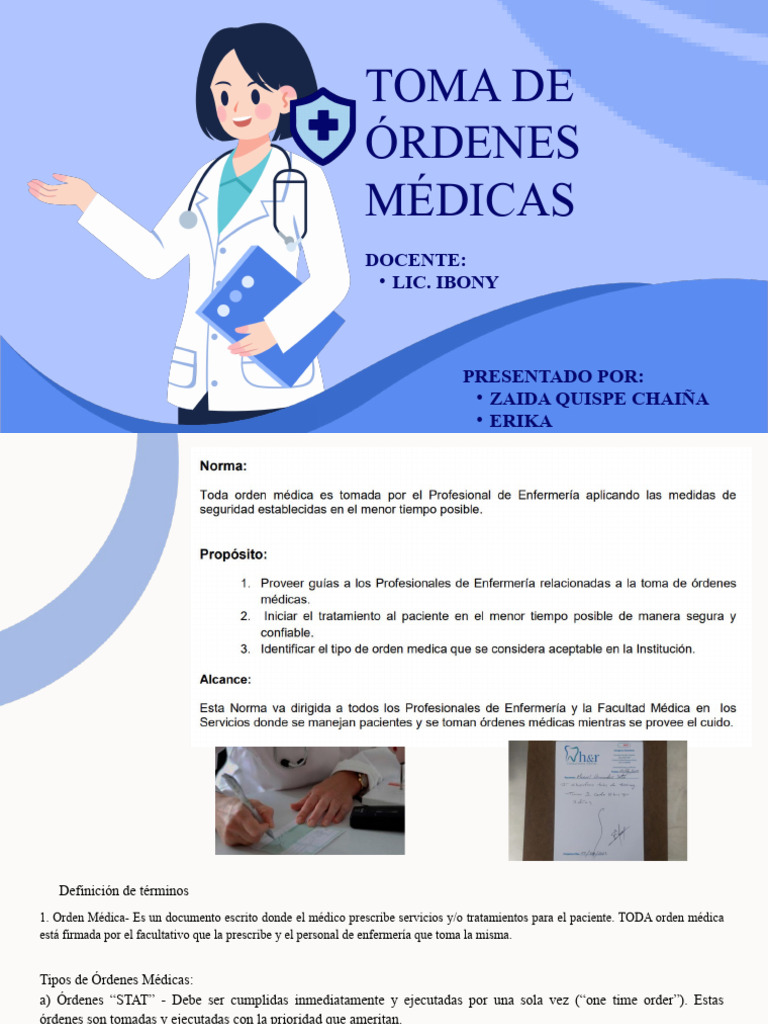 Tipos de Órdenes Médicas | PDF | Ciencia y matemáticas