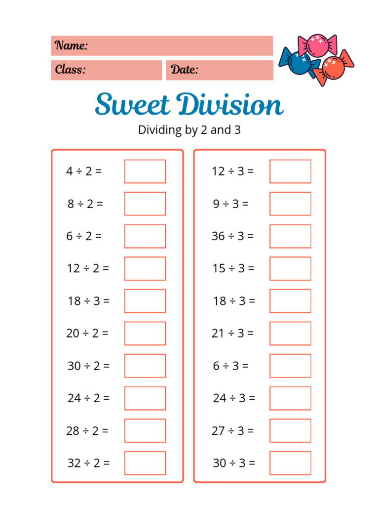 Sweet Division Worksheet | PDF | Mathematics | Arithmetic