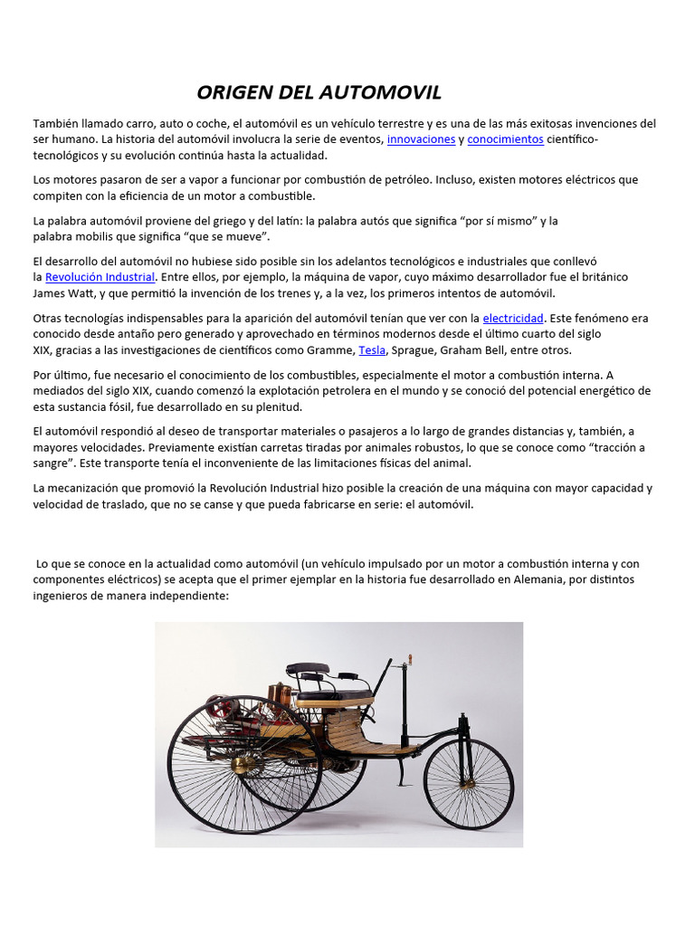 Origen Del Automovil | PDF