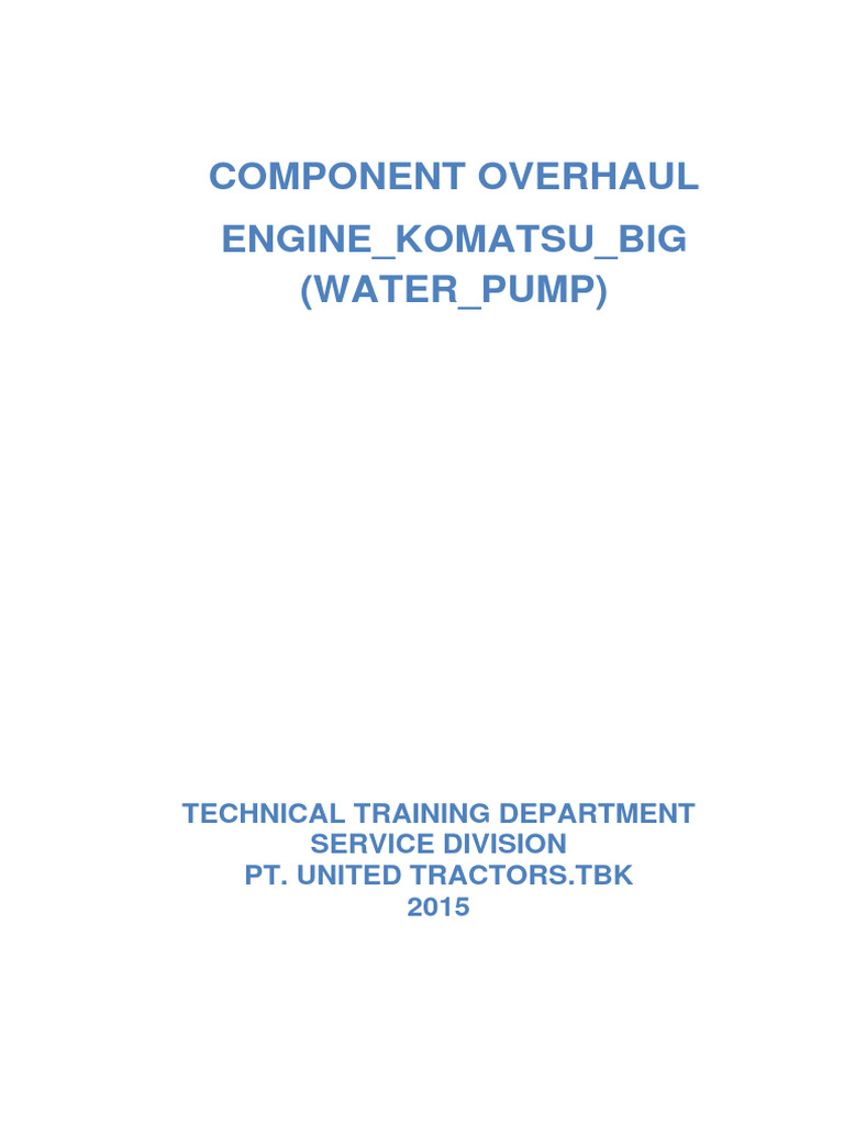 Handout COH Engine Komatsu Big (Water Pump) | PDF