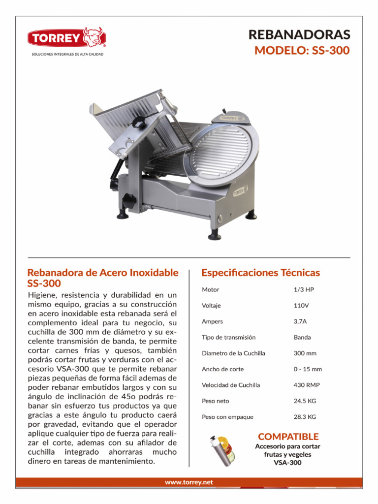 Cortadora Torrey SS-300 | PDF