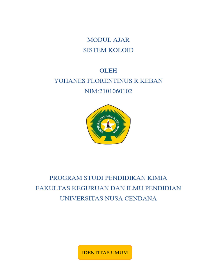 Modul Ajar Sistem Koloid | PDF | Sains & Matematika