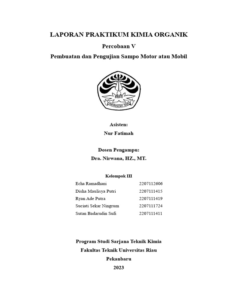 Pembuatan Sampo Motor dan Mobil | PDF | Bisnis | Sains & Matematika