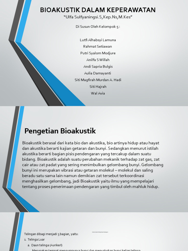 Bioakustik Dalam Keperawatan | PDF