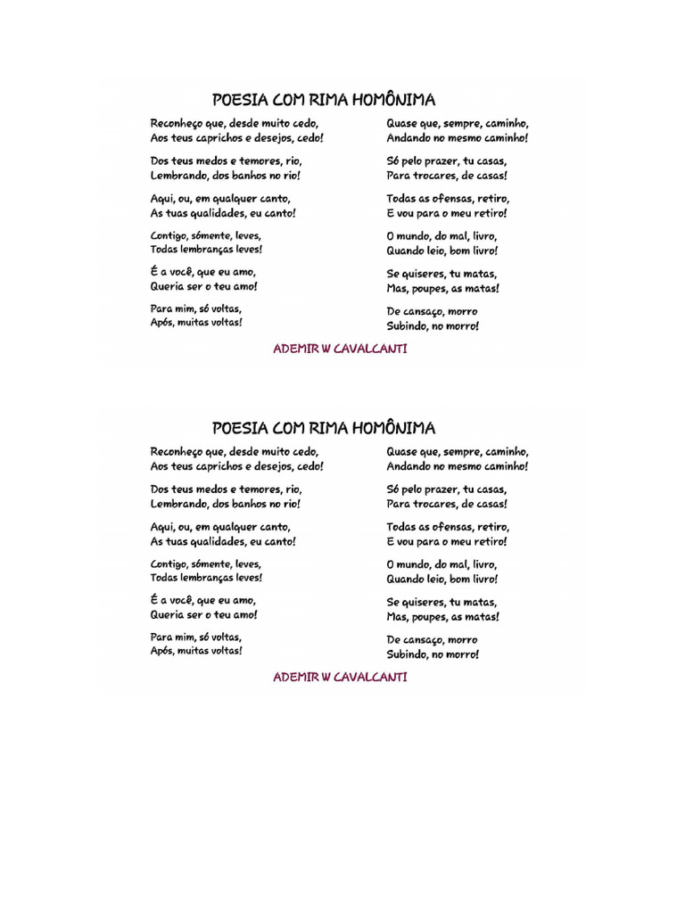 Poema Homonimos | PDF