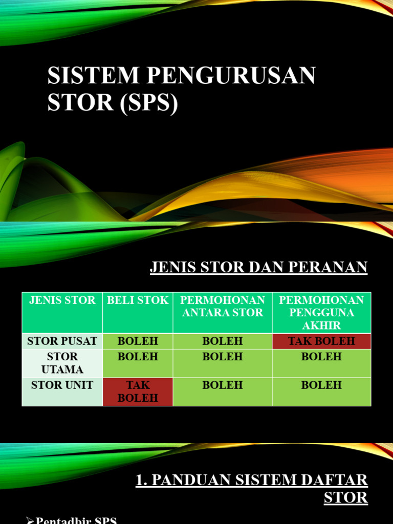 Sistem Pengurusan Stor (SPS) | PDF