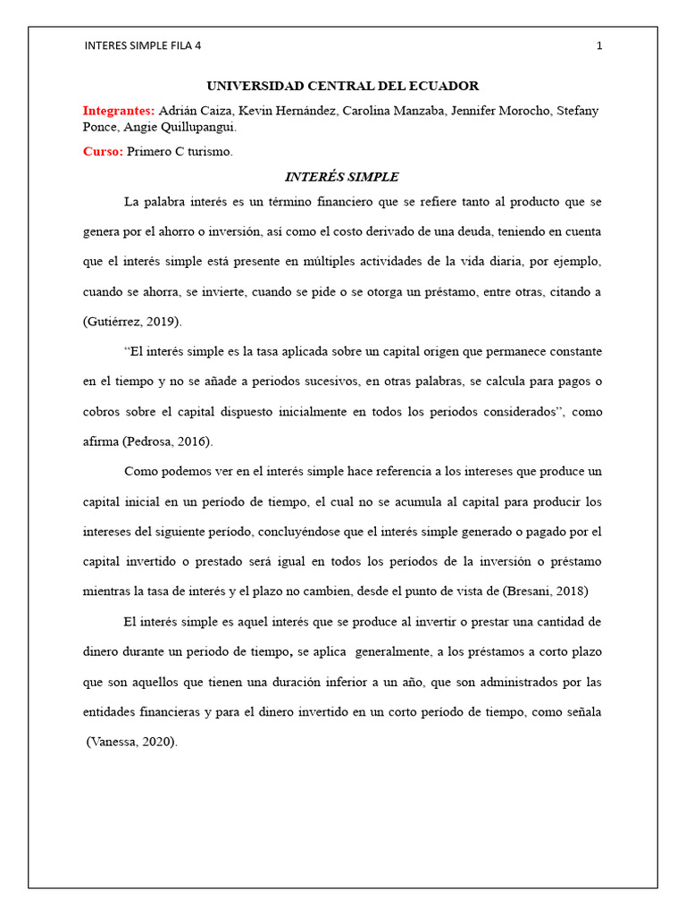 Interes Simple Correccion | PDF | Interés | Negocios económicos
