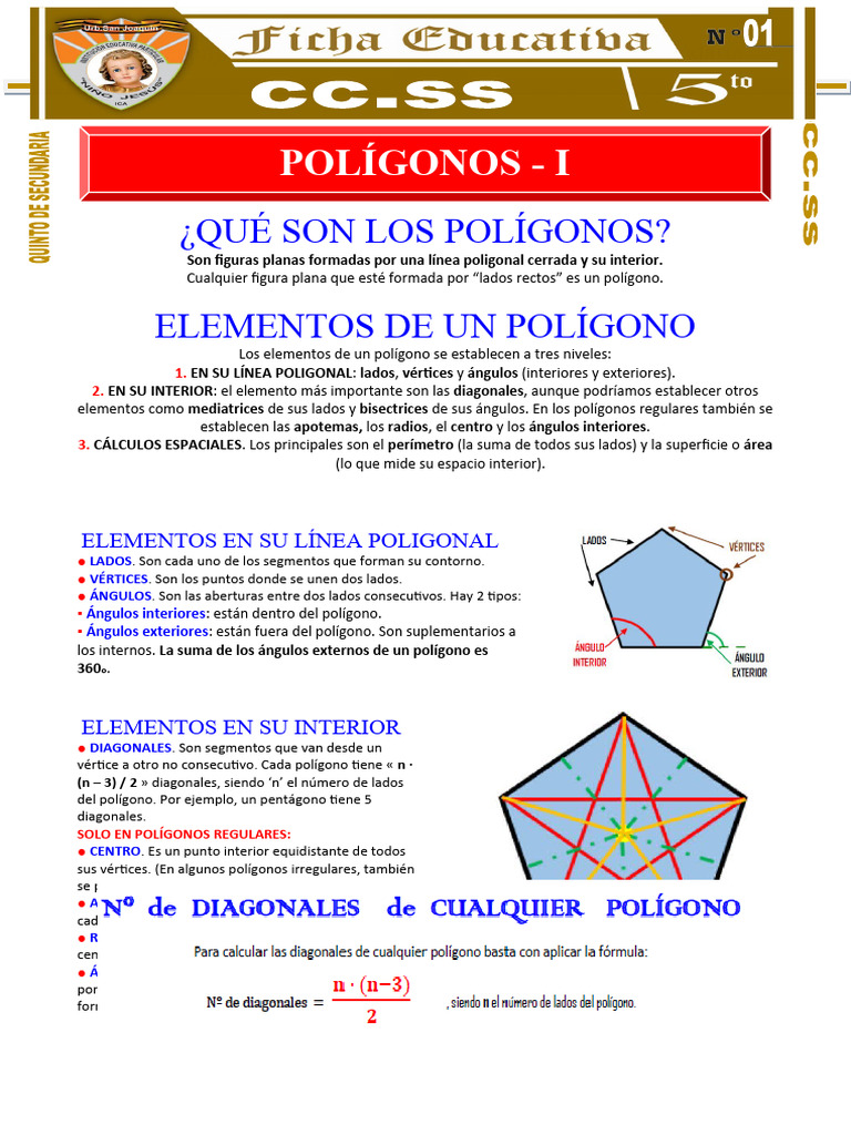 Polígonos - 5to Sec | PDF | Polígono | Ángulo