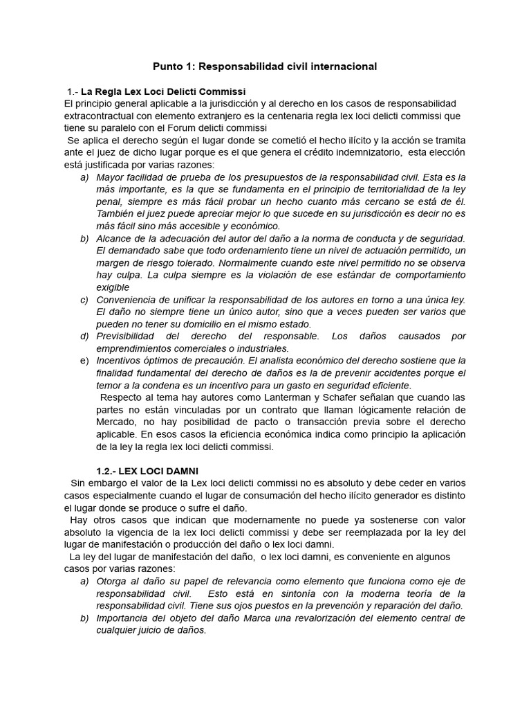 Responsabilidad Civil Internacional: Lex Loci | PDF | Jurisdicción ...