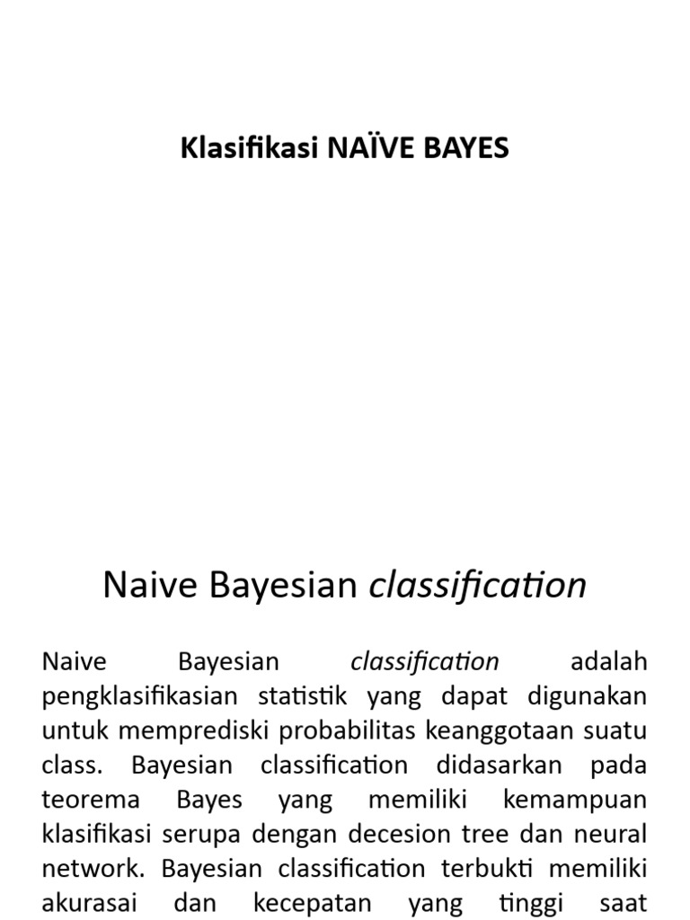 Klasifikasi NAÏVE BAYES | PDF | Komputer
