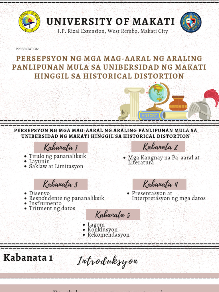 Persepsyon NG Mga Mag-Aaral NG Araling Panlipunan Mula Sa Unibersidad NG Makati Hinggil Sa ...
