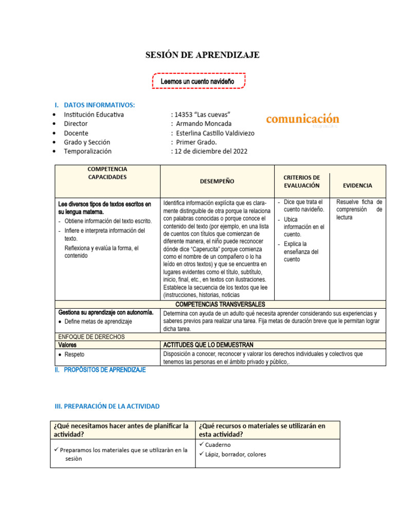 Cuento Navideño para Primer Grado | PDF | Aprendizaje | Navidad