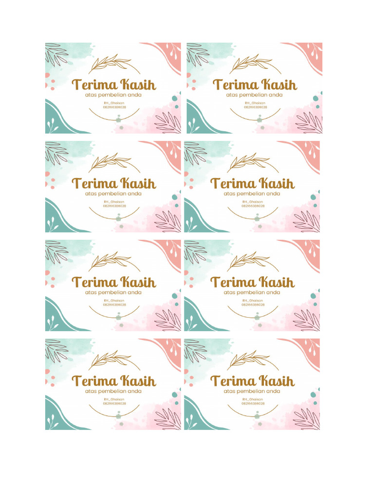 kartu ucpan thx | PDF