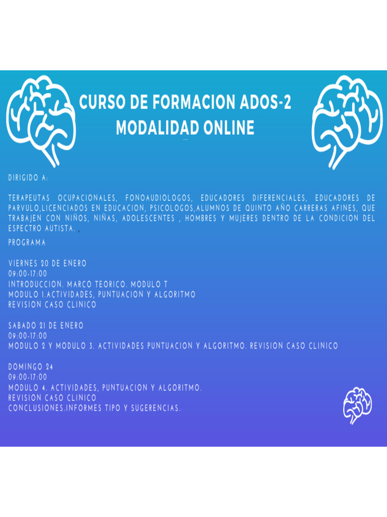 Programa Certificacion ADOS 2 | PDF