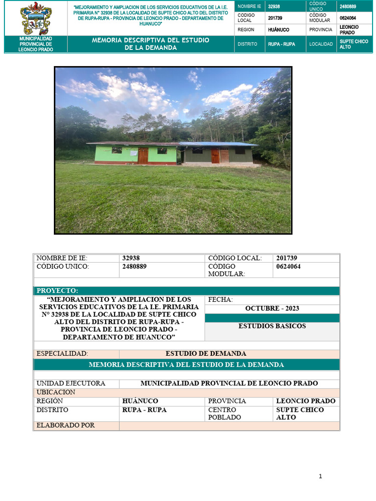 Memoria Descriptiva Del Est. Demanda | PDF | Infraestructura | Economias