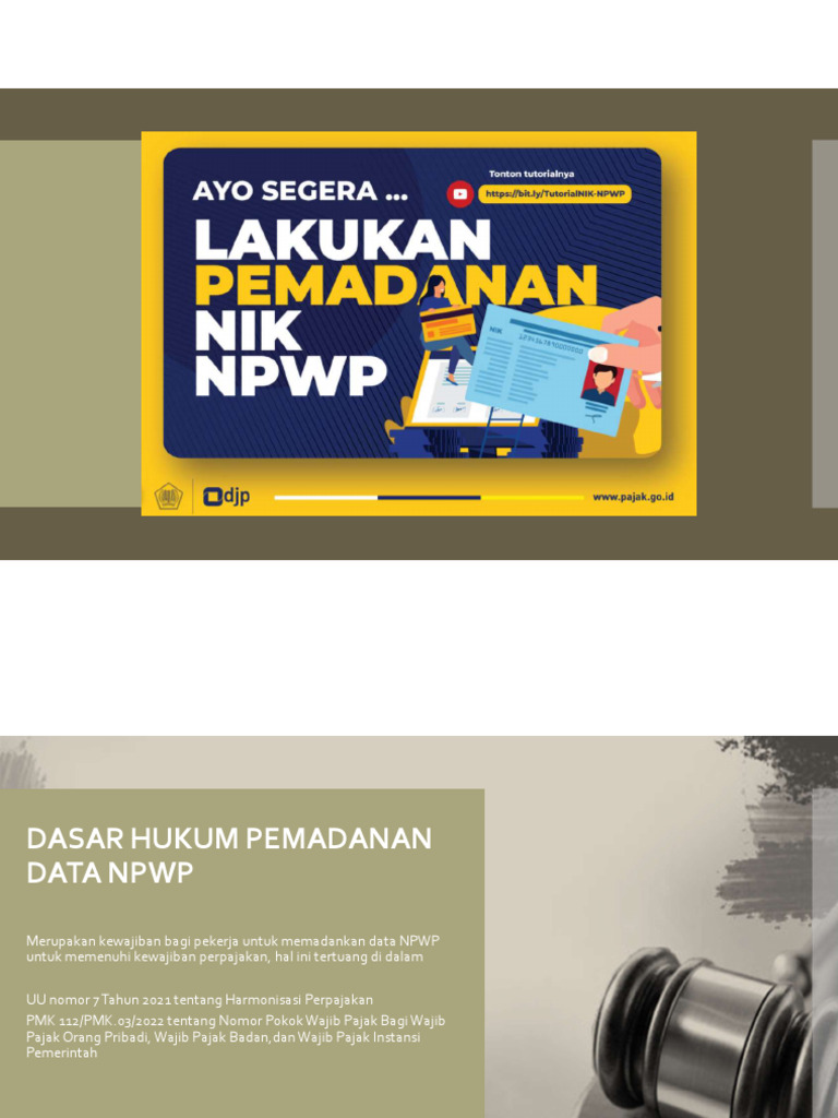 Panduan Pemadanan Data NPWP 2023 | PDF