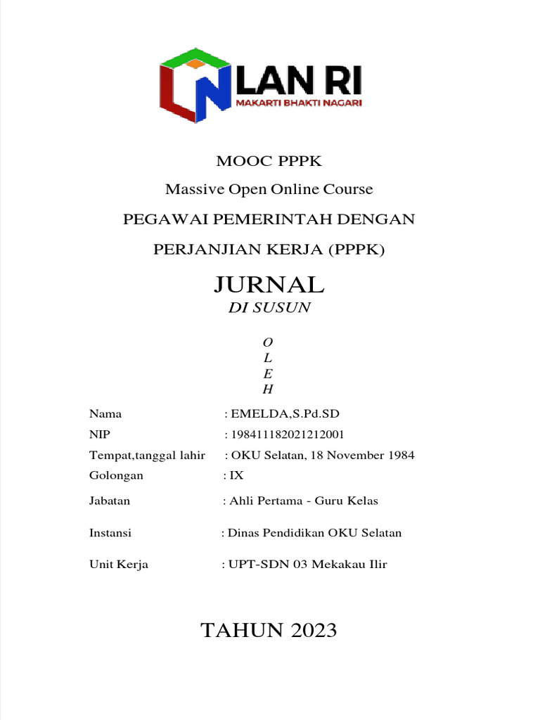 Resume Orientasi PPPK Mooc Lan Ri Emelda, S.PD, SD | PDF | Ilmu Sosial