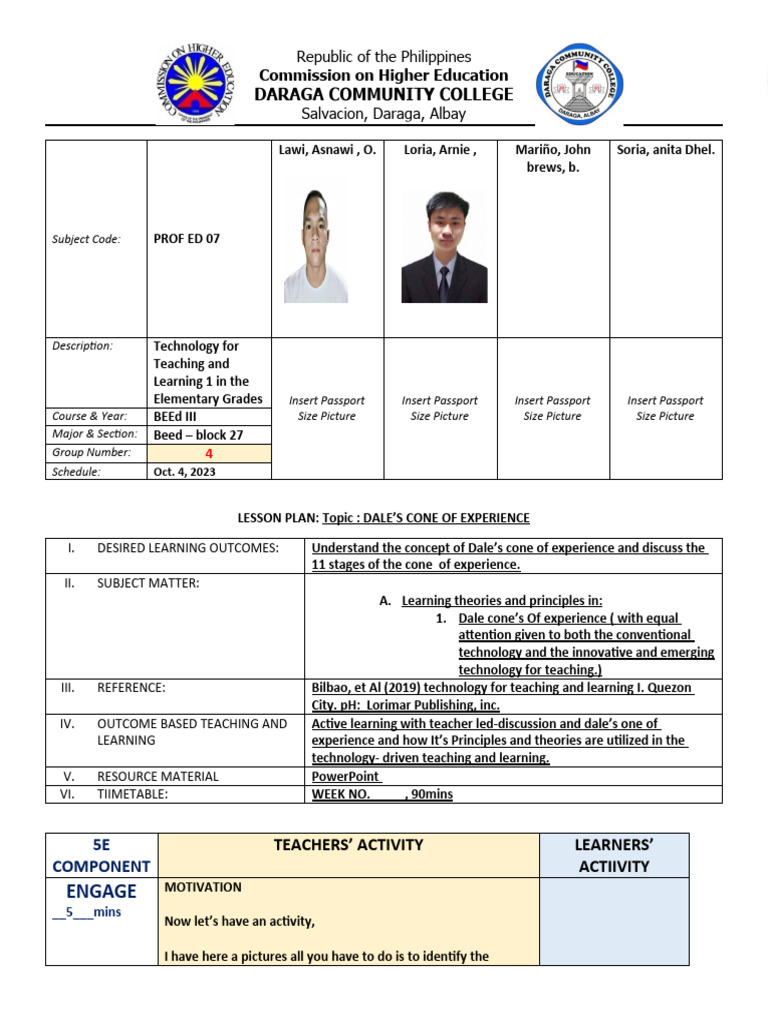 5e Lesson Plan Template | PDF | Experience | Learning