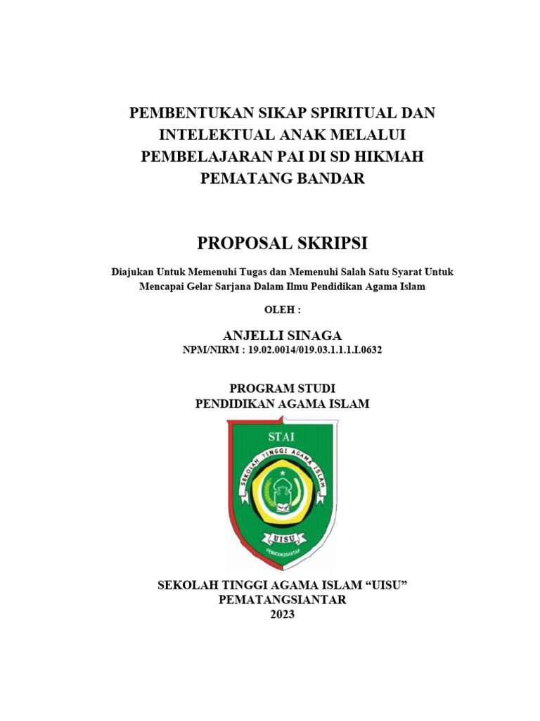 Proposal Skripsi Pendidikan Agama Islam | PDF