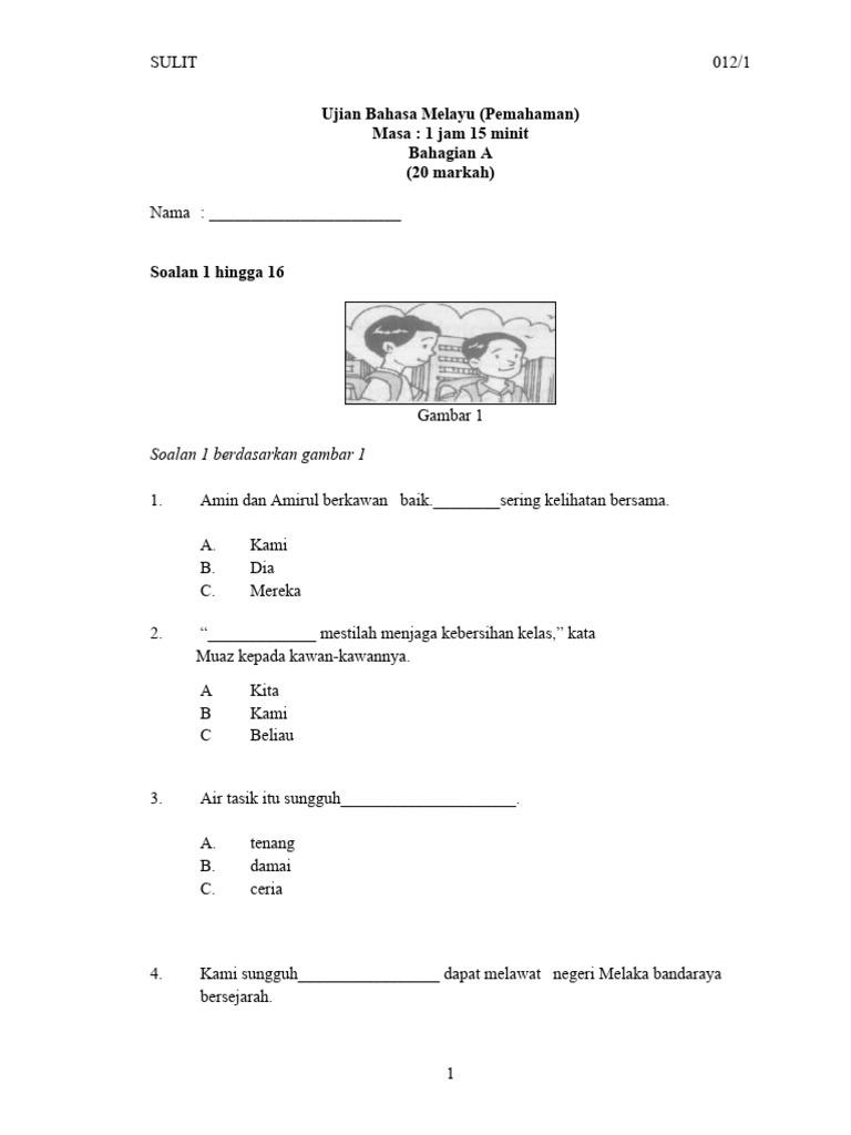 BM Pemahaman BHGN A Tahun 3 | PDF