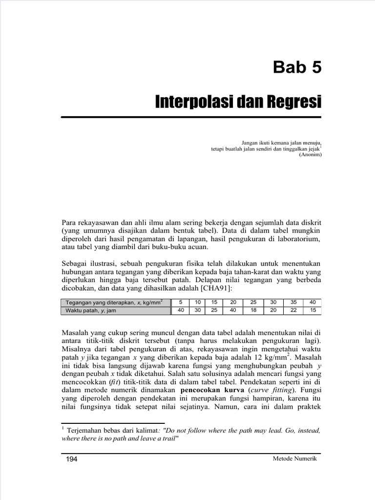 Dokumen - Tips Interpolasi Dan Regresi | PDF | Metode & Bahan Ajar