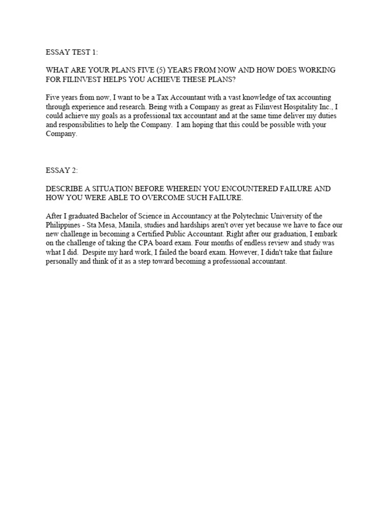 Essay Test 1 | PDF | Career & Growth | Business