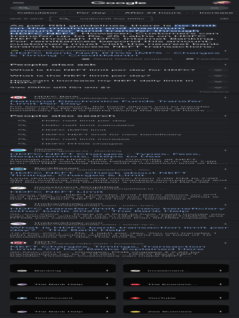 HDFC Neft Limit - Google Search | PDF | Service Industries | Banking