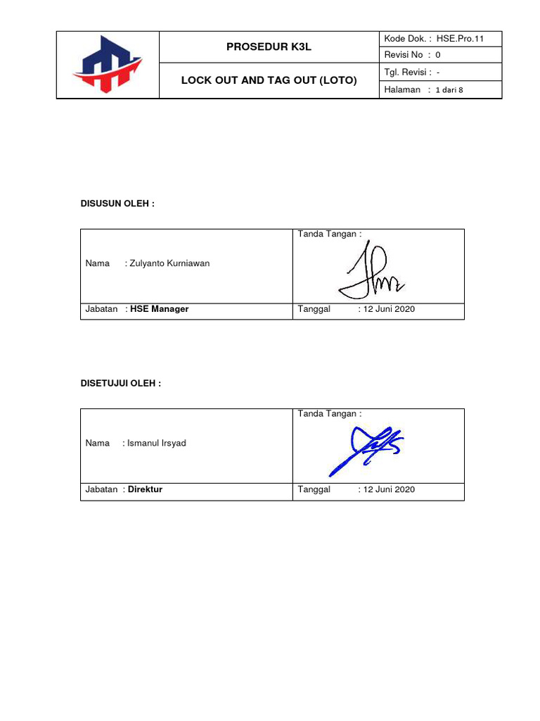 Prosedur LOTO | PDF