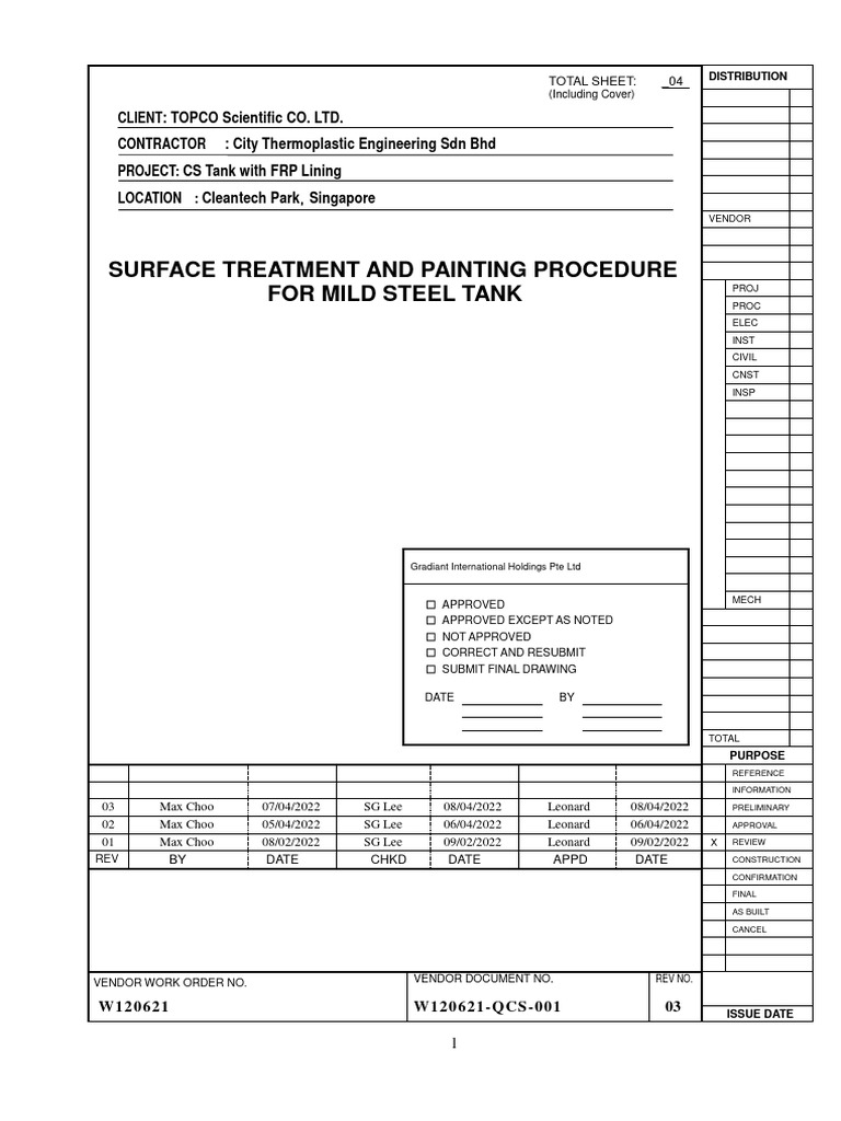 3.steel Tank Structure Painting Procedure Rev03 | PDF | Paint | Humidity