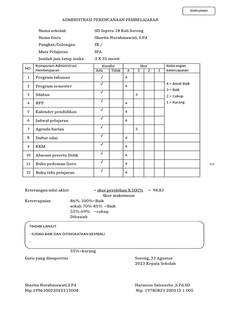 Dokumen Supervisi | PDF | Karier & Perkembangan