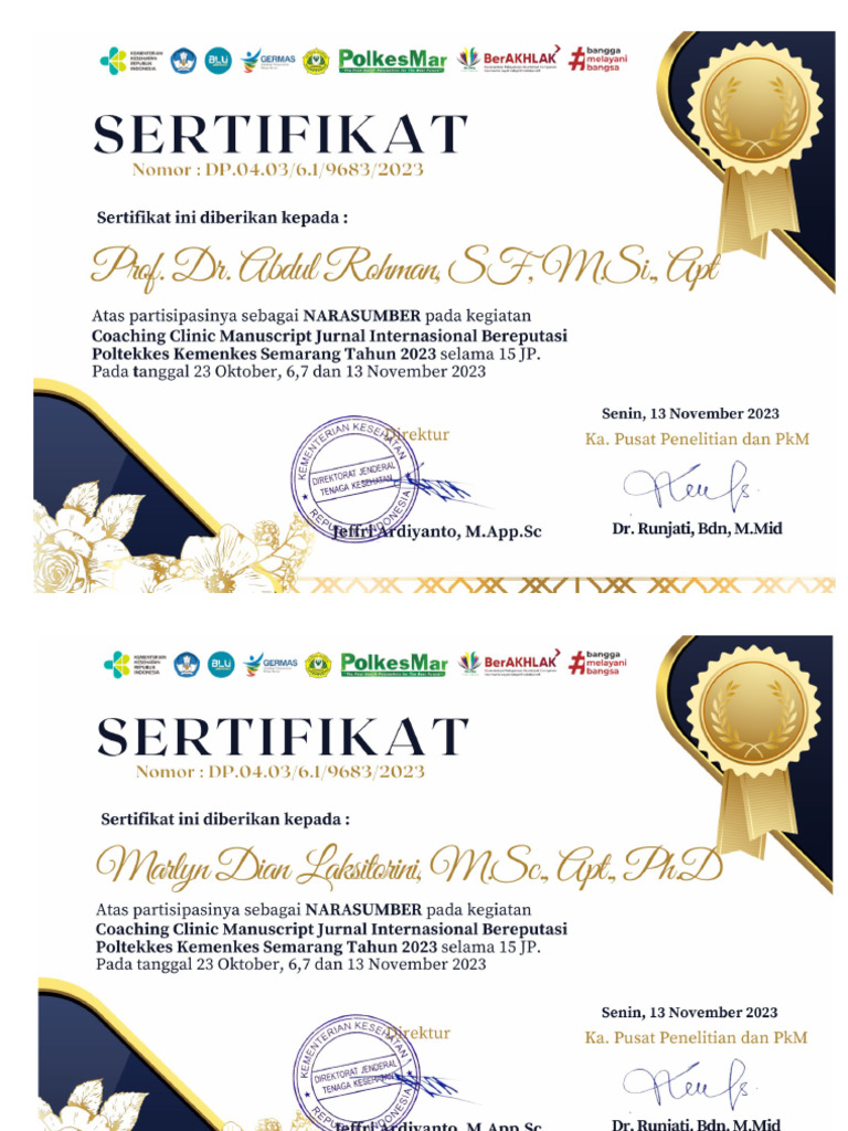 Sertif Narsm Coc Clinic | PDF