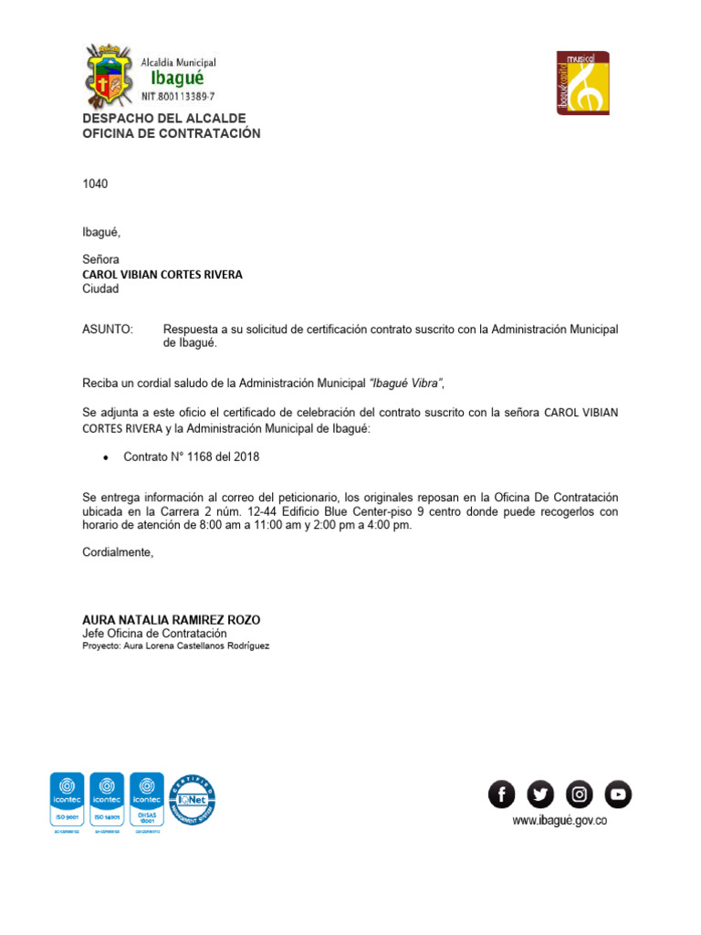 Oficio Certificado | PDF