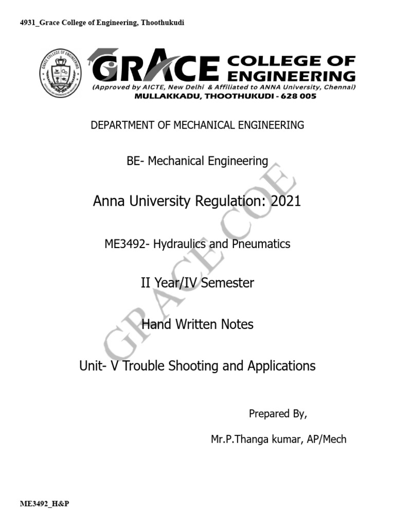 IV Mech Me3492 H&P Unit V | PDF | Computers | Technology & Engineering