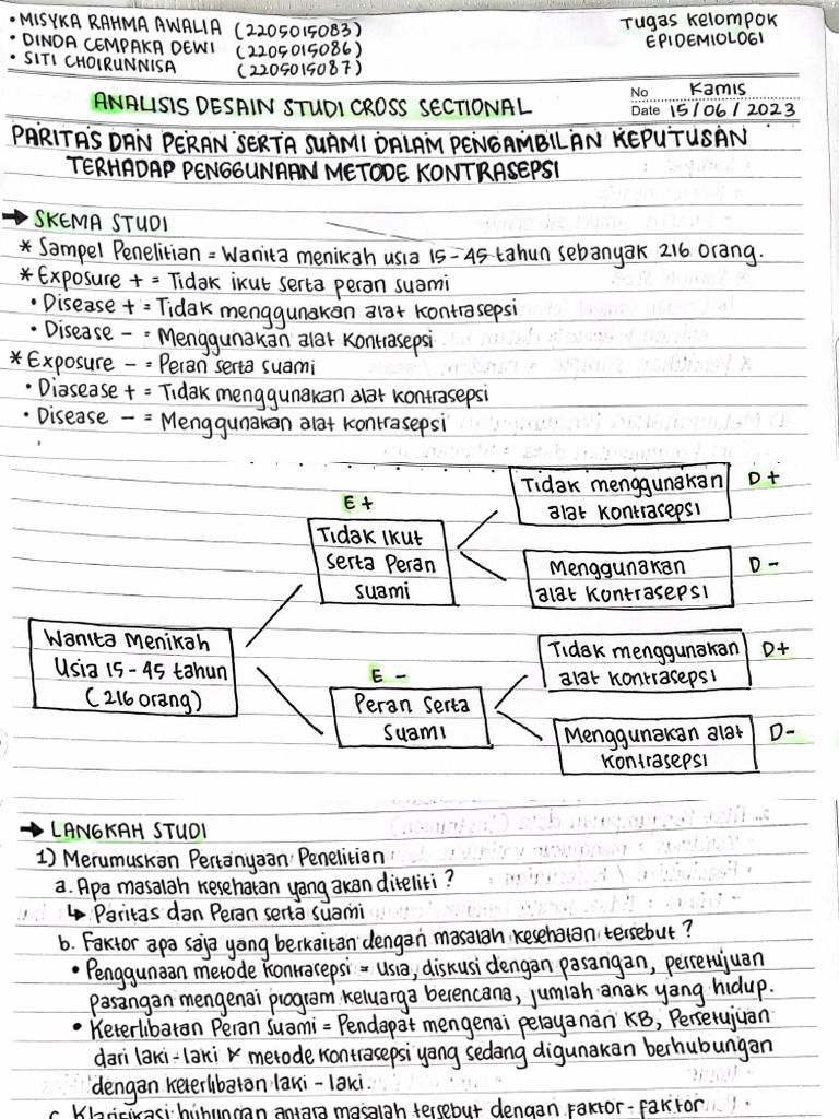 Tugas Kelompok Epidemiologi - Analisis Desain Studi Cross Sectional | PDF Tugas Kelompok Epidemiologi - Analisis Desain Studi Cross Sectional | PDF