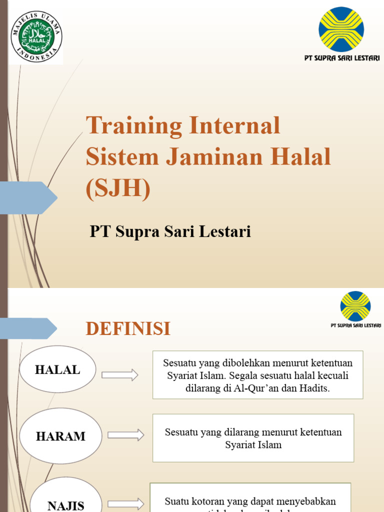 Pelatihan Internal Sistem Jaminan Halal | PDF